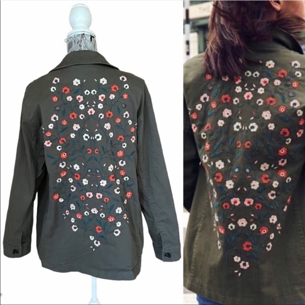 Boden Ruby Floral Embroidered Jacket - Gem